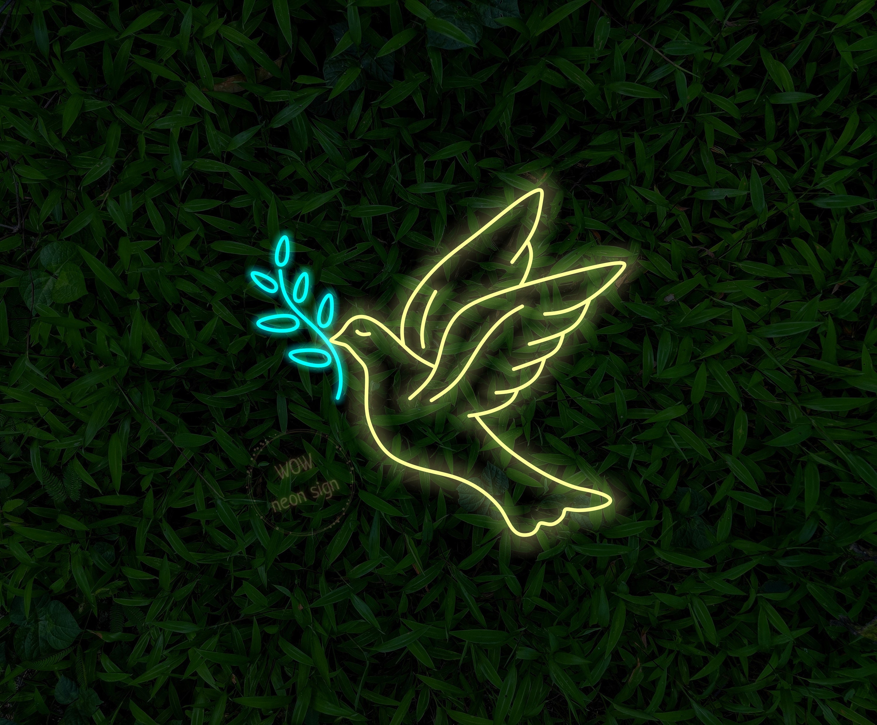Dove of Peace LED Neon Sign, Olive Branch Light - Etsy