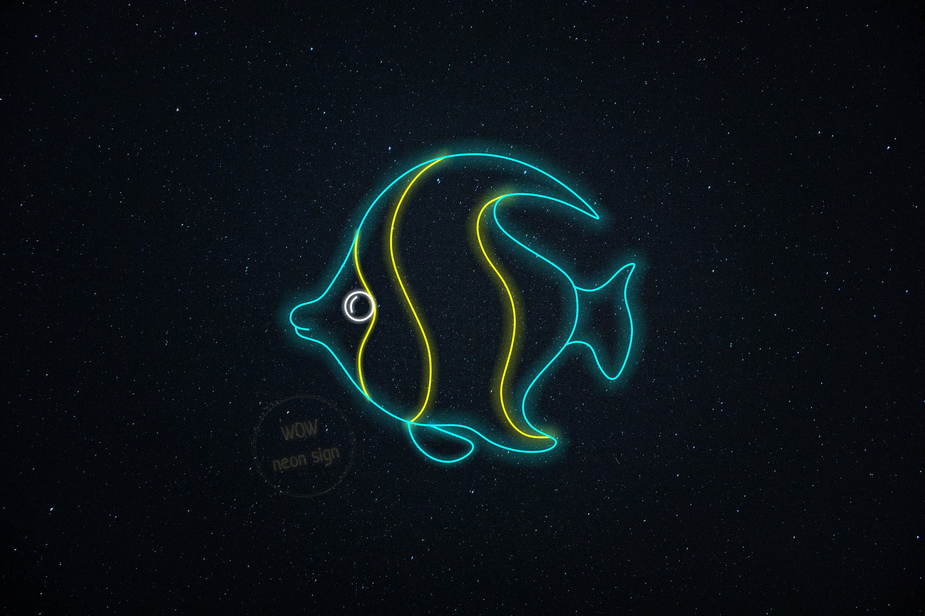 Ocean Fish Led Neon Sign, Colored Fish Led Neon Sign, Under the Sea Led ...