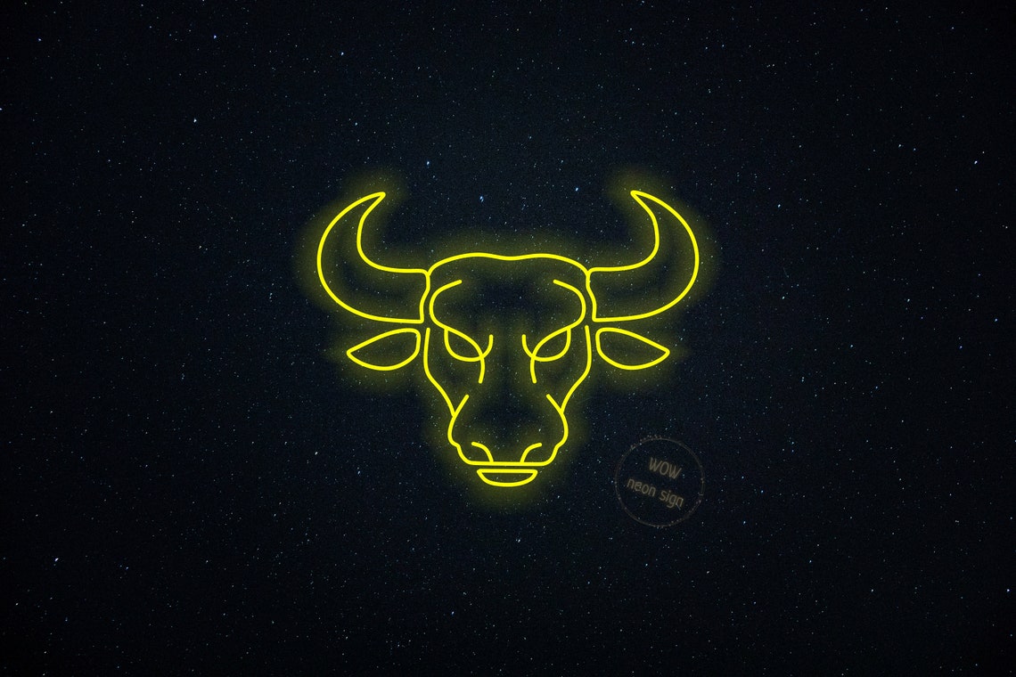 Bull Skull Neon Sign, Bull Horns Neon Sign, Bull Neon Light, Bull Horns ...