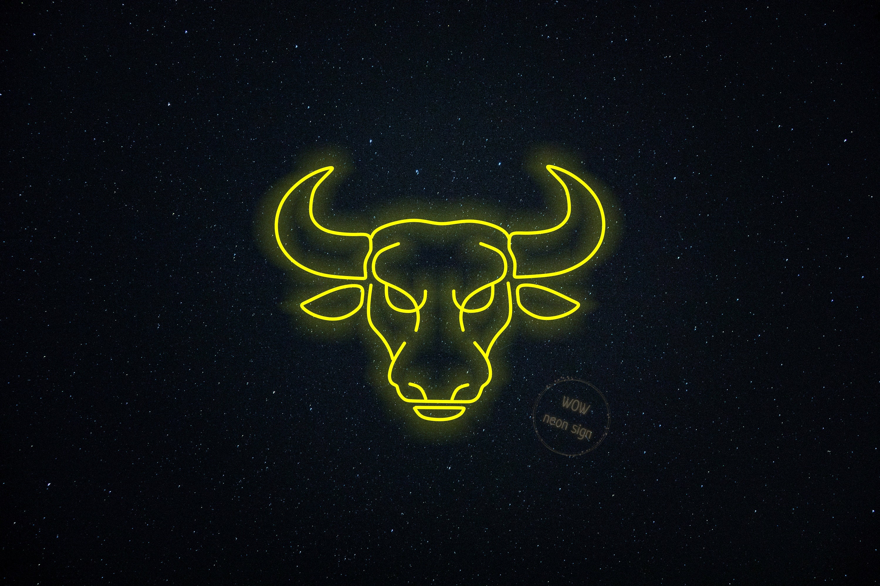 Bull Skull Neon Sign, Bull Horns Neon Sign, Bull Neon Light, Bull Horns ...