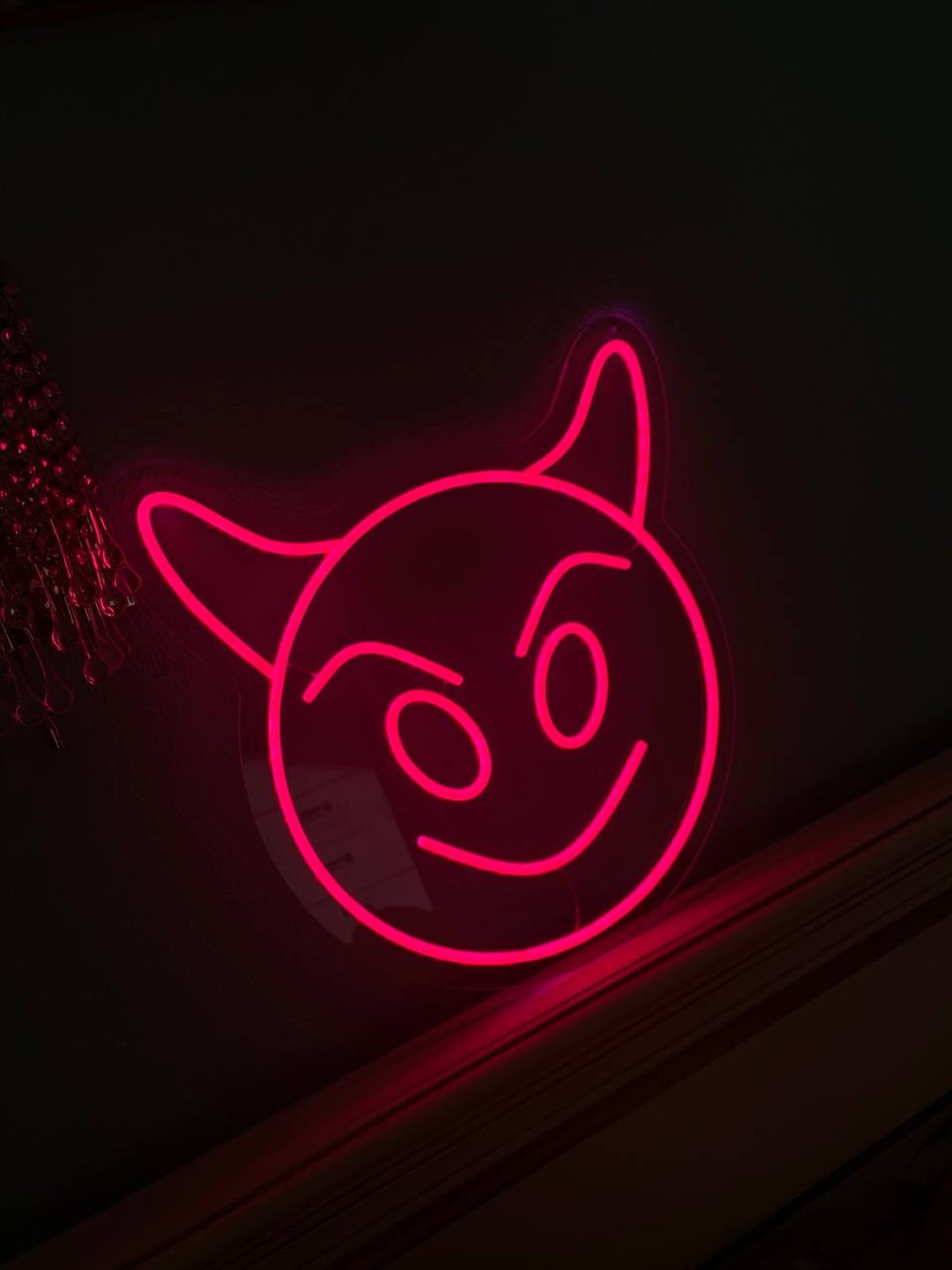 Devil Horns Neon Sign, Demon Horns Led Sign, Demon Skull Wall Sign ...