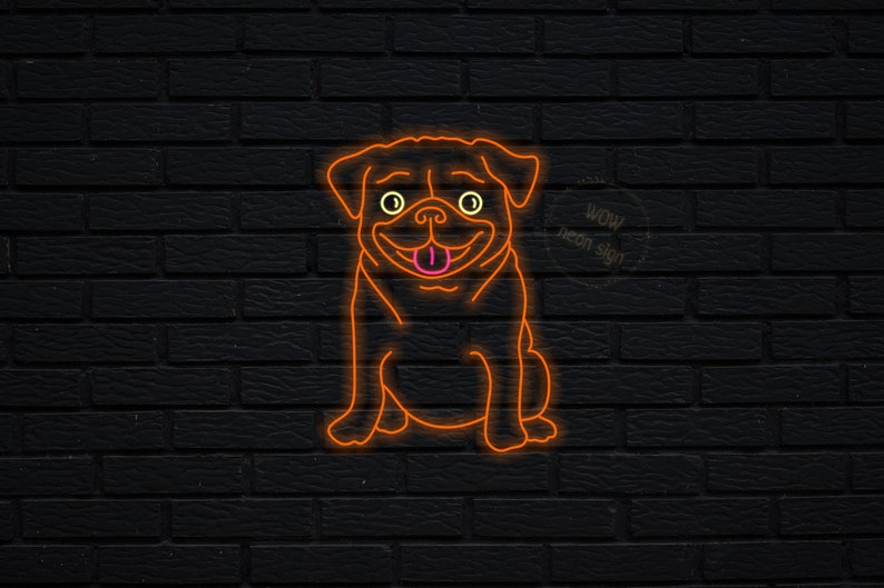Pug Dog Neon Sign, LED Pet Portrait Light - Etsy