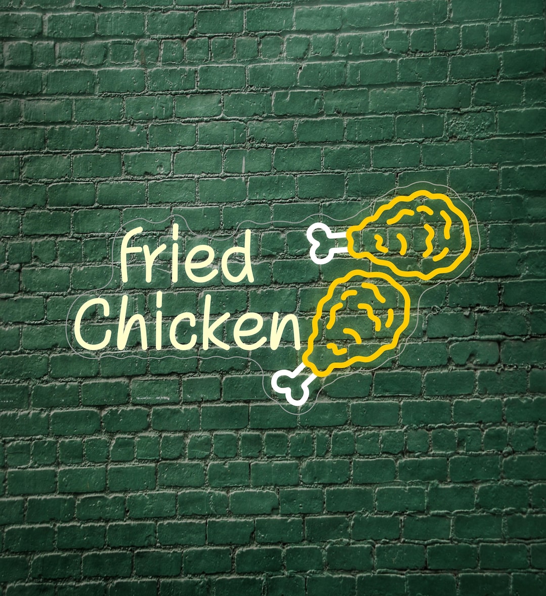 Fried Chicken LED Neon Sign — Custom Restaurant Wall Decor | Fast Food ...