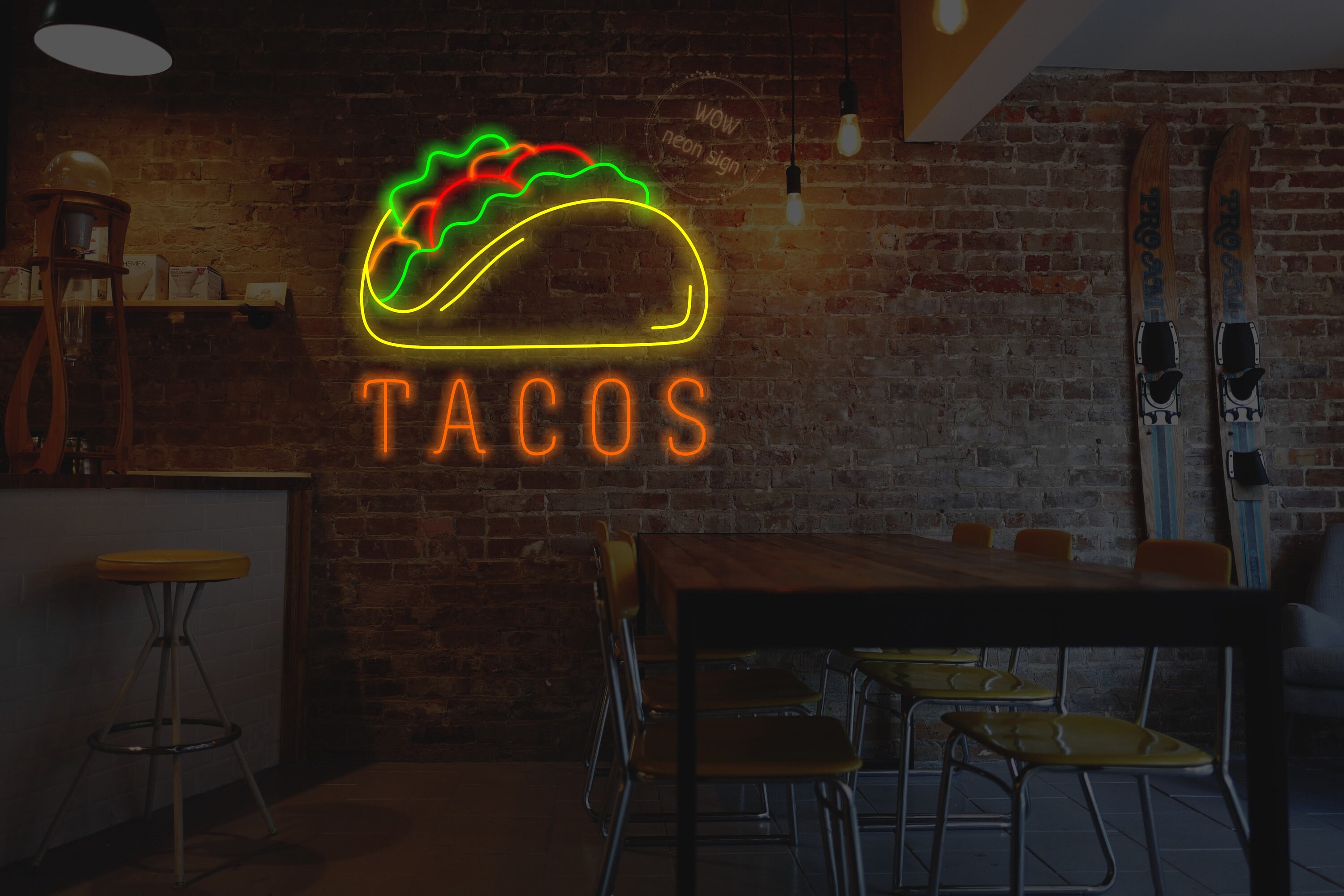 Taco Neon Sign, Fiesta Kitchen Decor, Mexican Restaurant Light - Etsy
