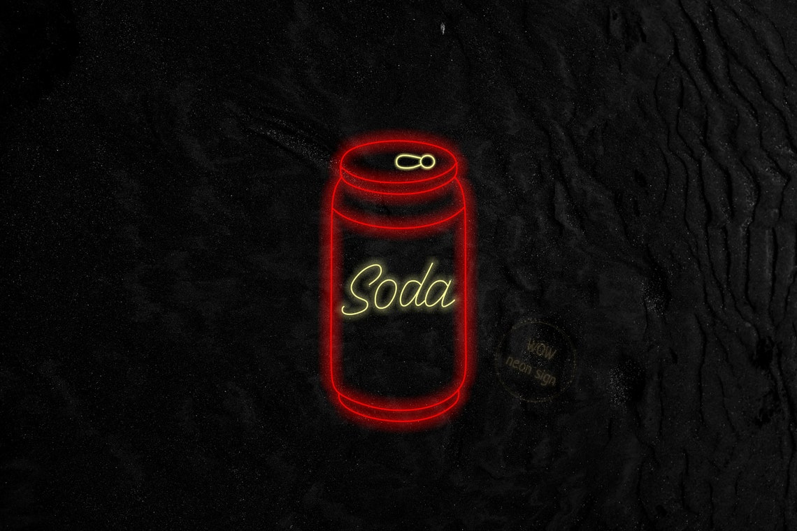 Soda Neon Sign, Soda Drink Led Neon Sign, Fizzy Bar Led Decor, Cola Led ...