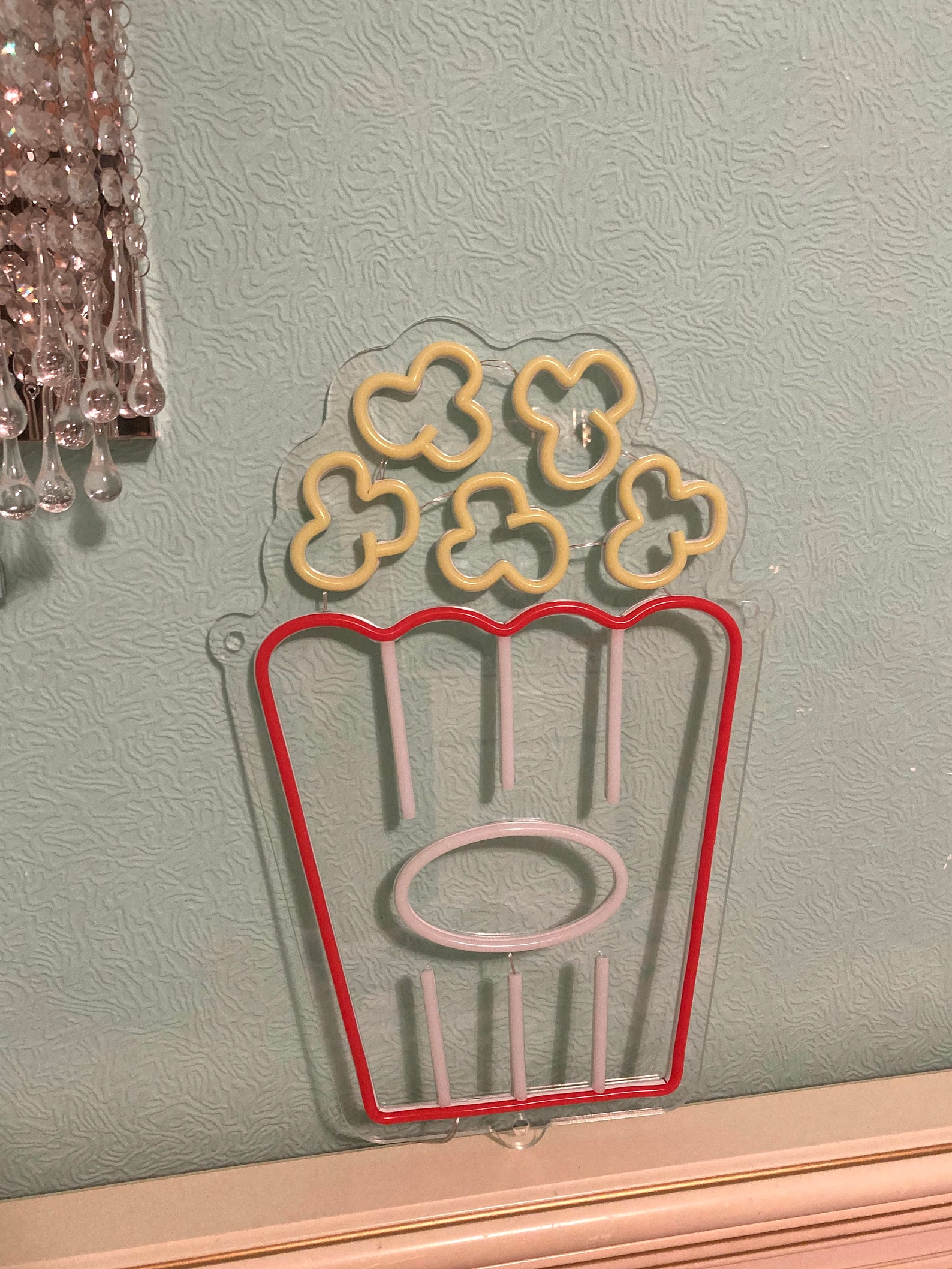 Popcorn Neon Sign Popcorn Bucket Neon Light Cinema Theater - Etsy