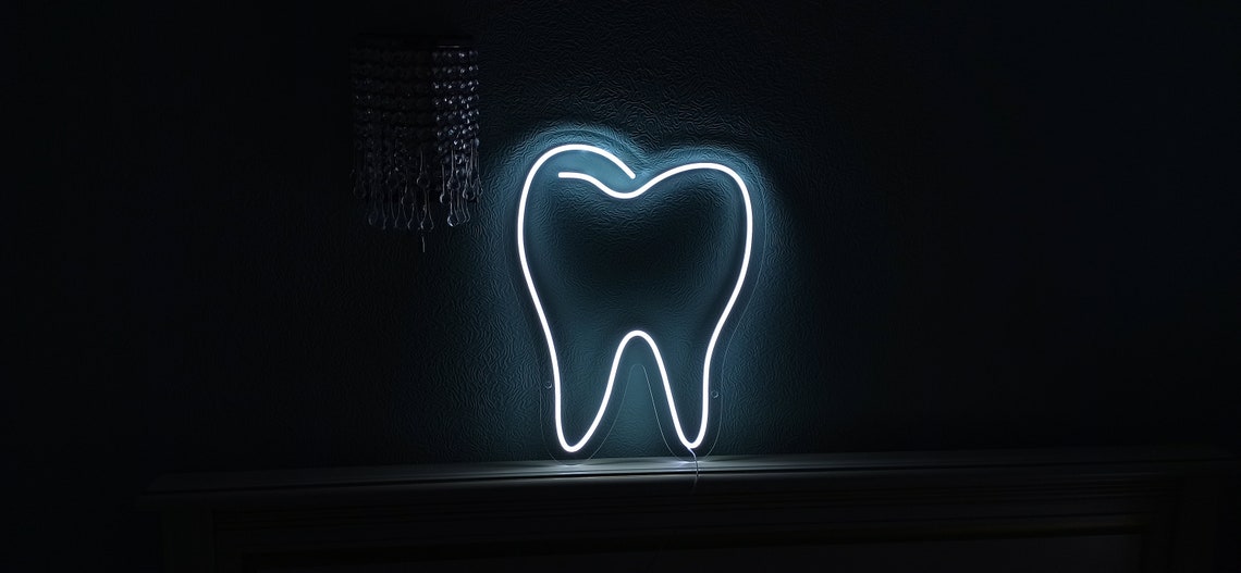 Tooth Led Neon Sign, Dental Clinic Neon Light, Tooth Wall Decor, Root ...