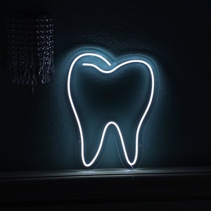 Tooth Led Neon Sign, Dental Clinic Neon Light, Tooth Wall Decor, Root ...