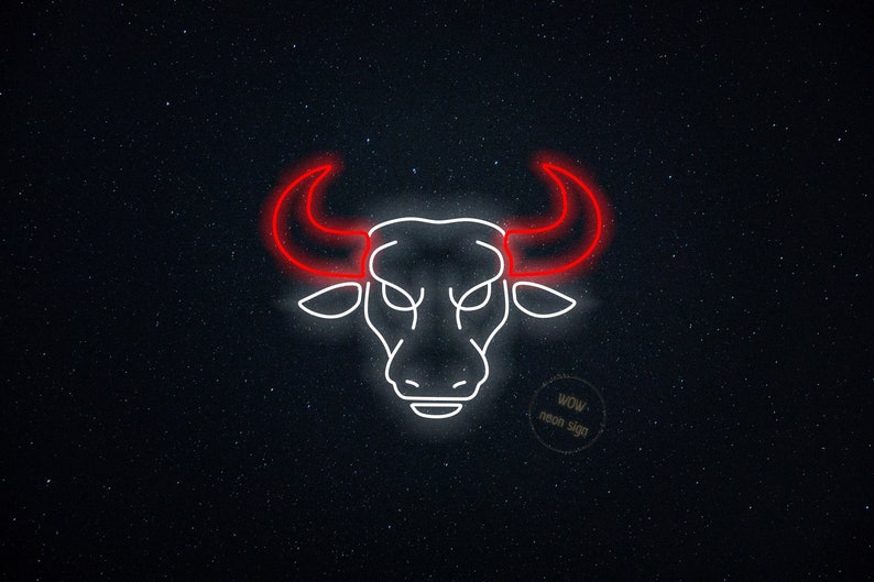 Bull Skull Neon Sign, Bull Horns Neon Sign, Bull Neon Light, Bull Horns ...