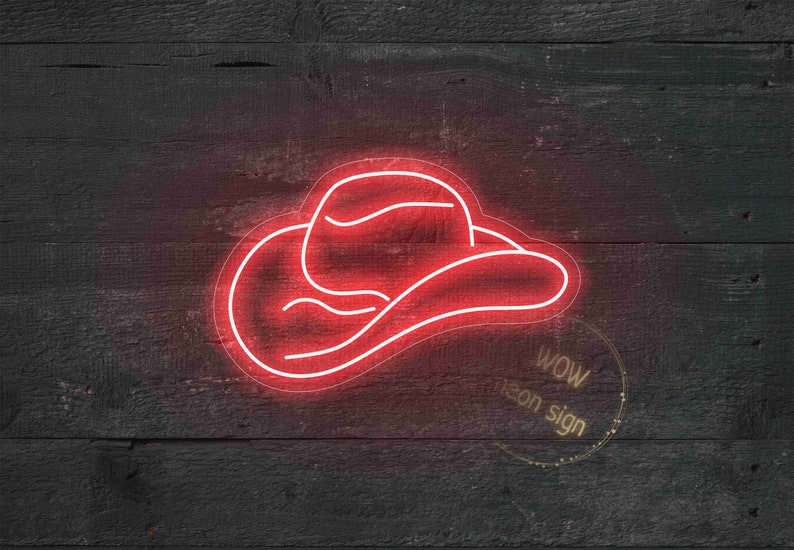 Cowboy Hat Neon Sign Western Wall Decor Custom Handmade Led - Etsy