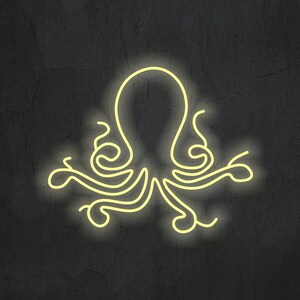 Octopus Neon Sign, Silhouette Octopus Led Neon Sign, Underwater Animal ...