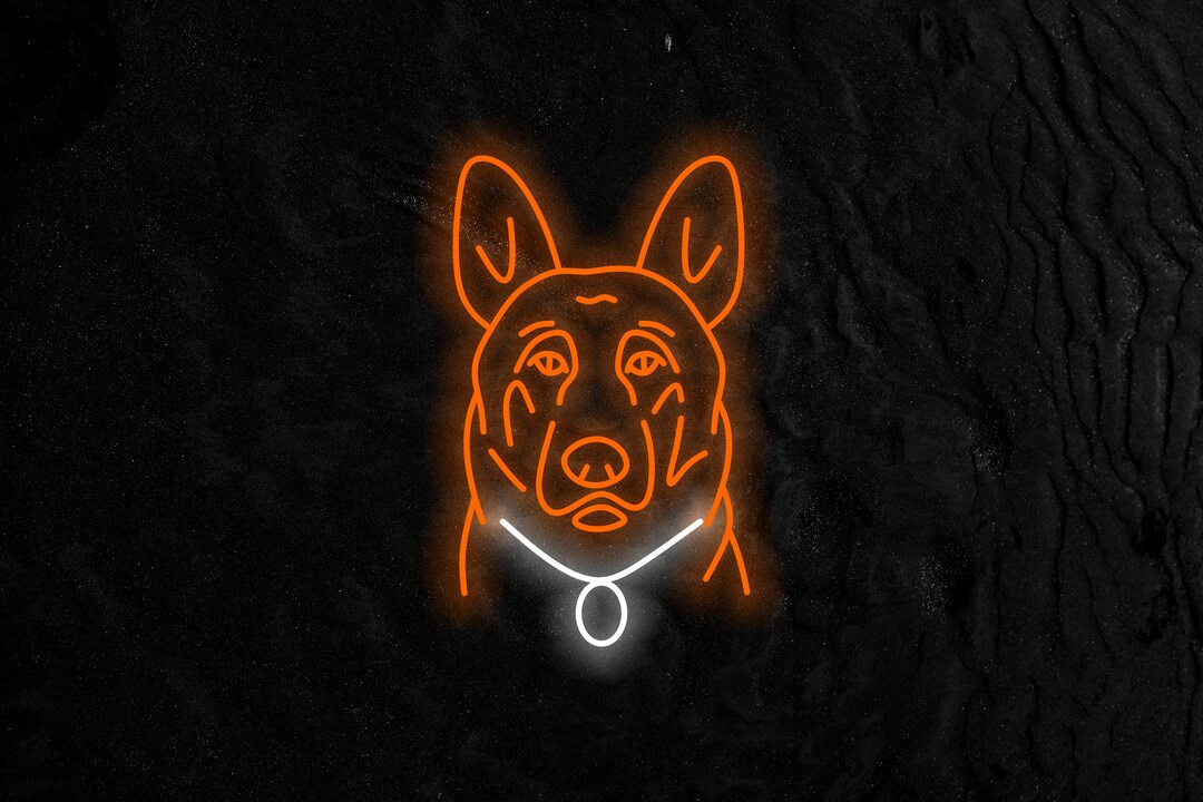 Shepherd Head Neon Sign, German Shepherd Dog Neon Sign, Shepherd Dog ...