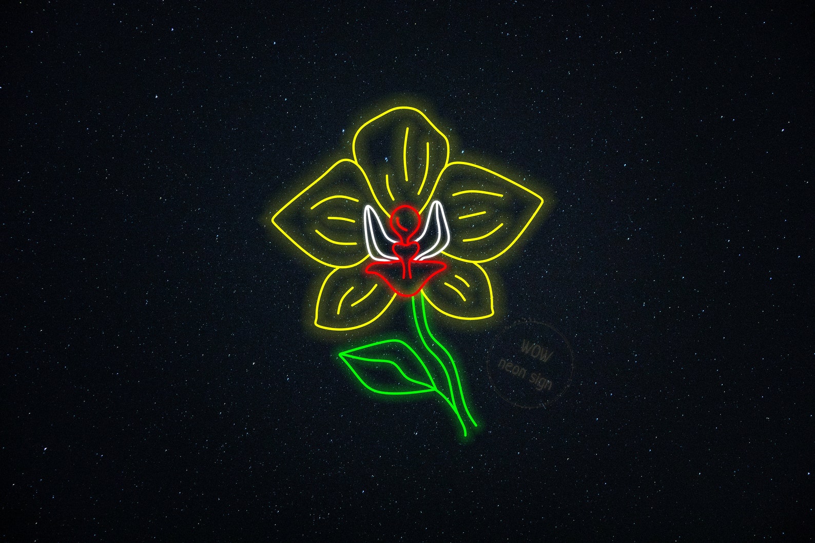 Orchid Flower Neon Sign, Orchid Neon Sign for Floral Wall, Led Neon ...