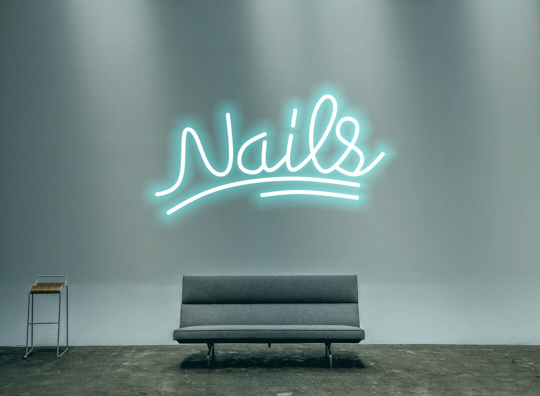 Nails Neon Sign, Nails Led Neon Sign, Nail Salon Led Logo, Custom Neon ...
