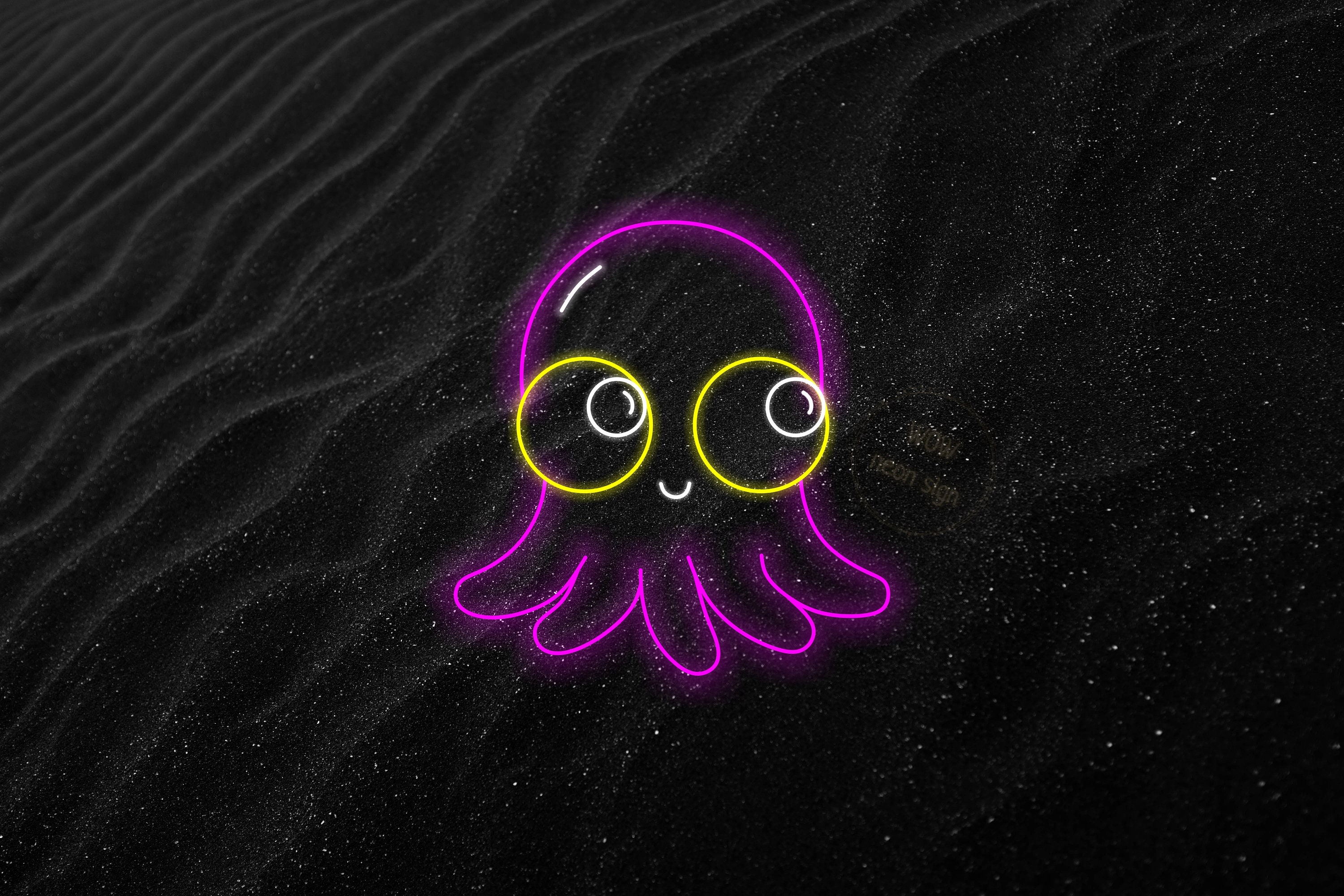 Octopus Neon Sign, Sea Life Neon Sign, Baby Octopus Led Neon Sign ...