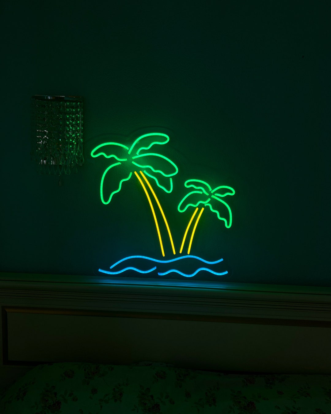 Palm Tree Neon Sign, Beach House Neon Sign, Palm Leaf Neon Light, Miami ...