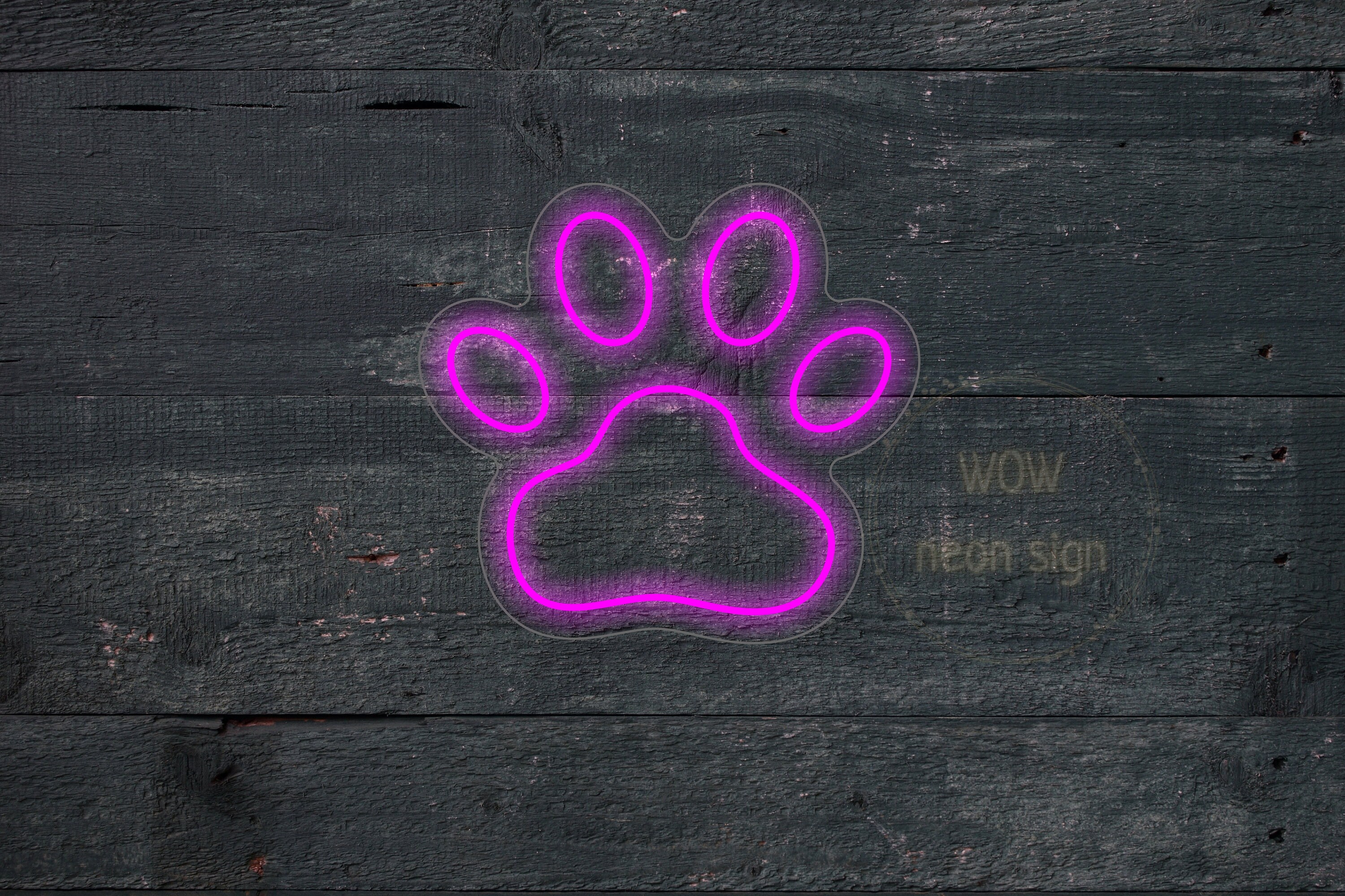 Cat Paw Neon Sign, Animal Paw Light Neon Lamp, Foot Animal Sign, Custom ...