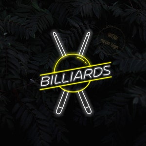 Pool Game Led Neon Sign, Billiards Neon Sign, Custom Billiard Neon Sign ...