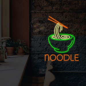 Noodle Soup Neon Sign, Ramen LED Neon Sign, Noodles Bowl Neon Sign ...