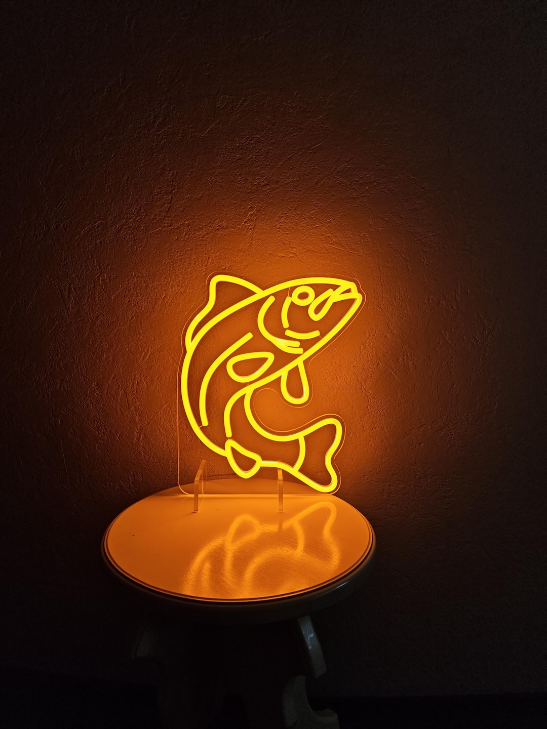 Jumping Trout Fish Neon Sign, Jumping Salmon Neon Sign, Seafood Led ...