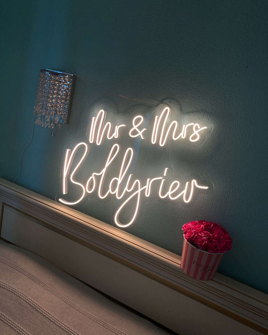 Custom Family Name Neon Sign for Wedding, Custom Last Name Neon Sign ...