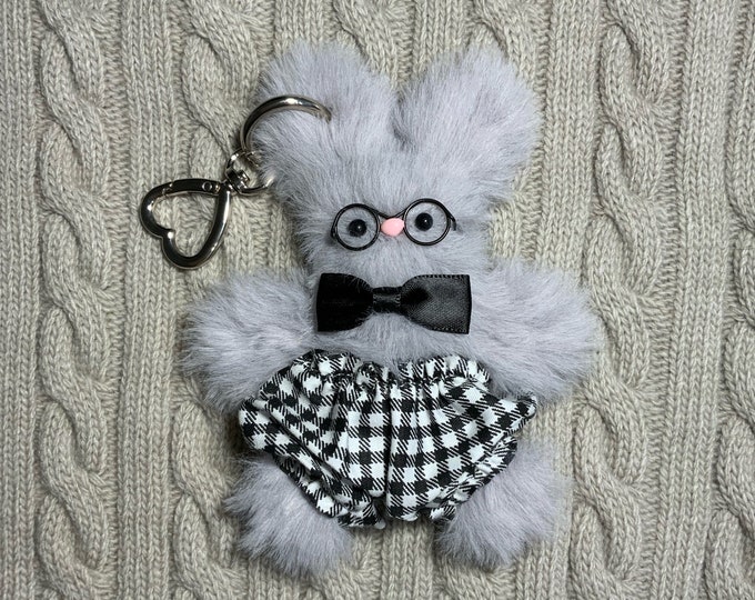 Handmade Fluffy Moru Pipe Cleaner Doll Keychain - Black - Etsy