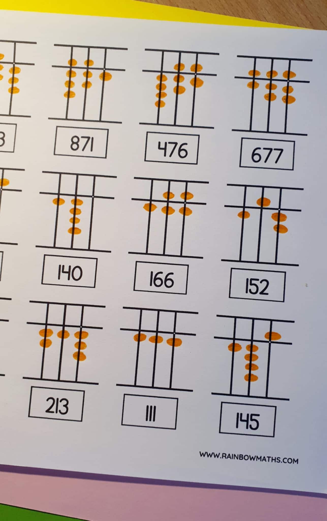 Abacus Soroban Flashcards + Templates A4 Learn Mental Maths Clear Font ...