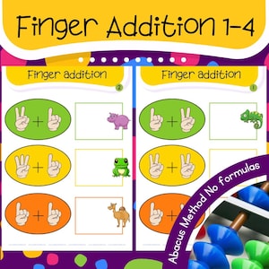 Finger Addition 1-4 Beginner Toddlers Abacus Method No Formulas Simple ...
