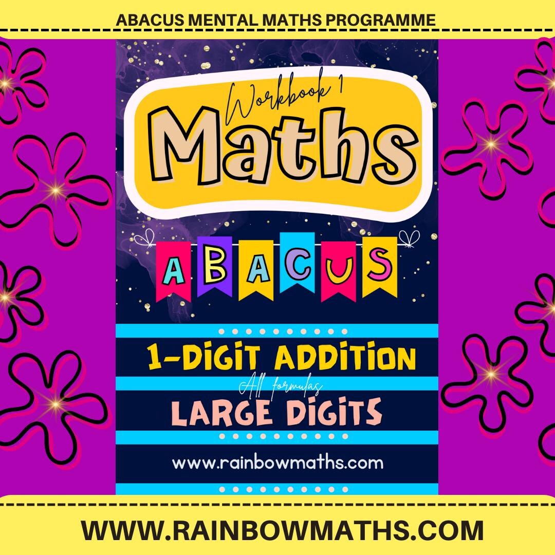 Abacus Maths 35 Pages Soroban 1-digit Addition All Formulas Large Print ...