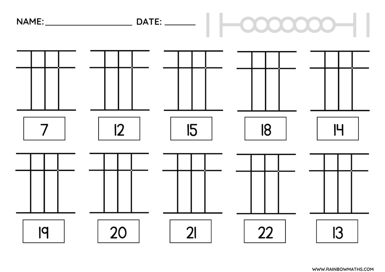 Abacus Soroban Flashcards + Templates A4 Learn Mental Maths Clear Font ...