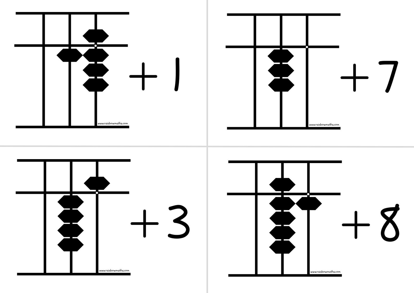Flash Cards Addition 64 Big Font Learn Abacus Soroban Aritmetics No ...