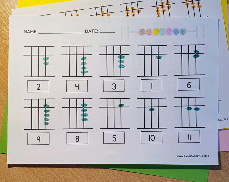 Abacus Soroban Flashcards + Templates A4 Learn Mental Maths Clear Font ...
