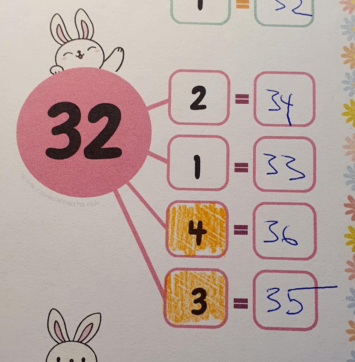 Abacus Small Friends +4+3+2+1 Formulas Practice 15 A4 Worksheets ...