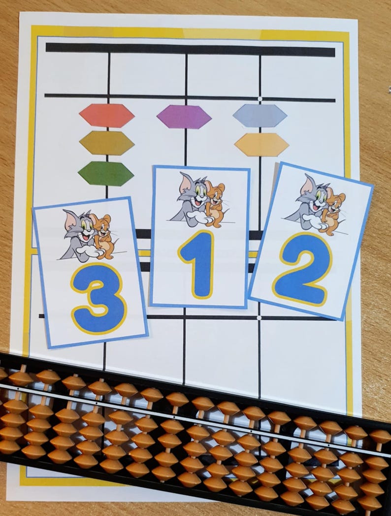 Abacus Flash Cards Cut and Glue Activity for Kids Toddlers Learn Mental ...