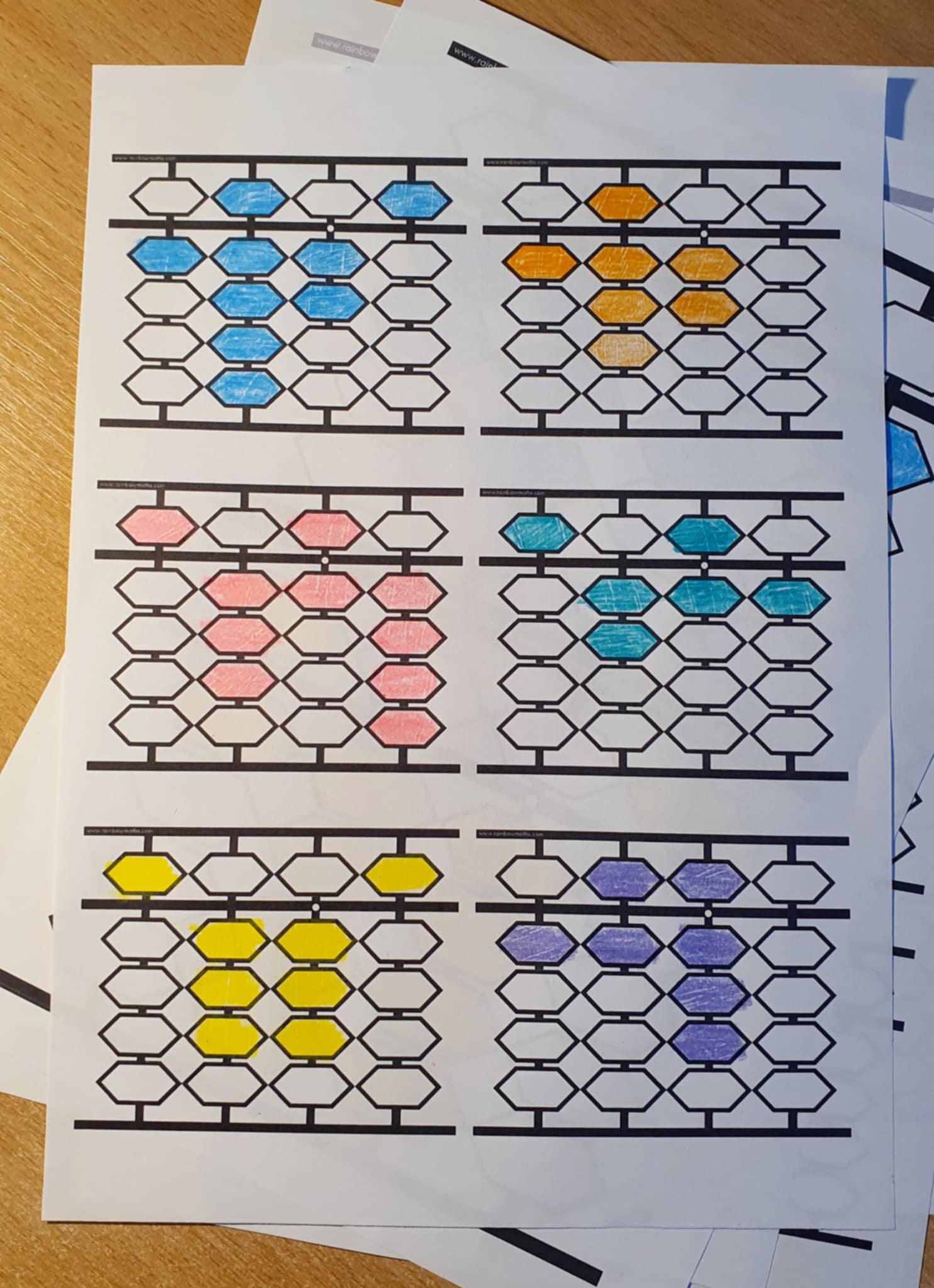 Soroban Abacus Template for Colouring – 10 A4 Pages | Kids Arithmetic ...