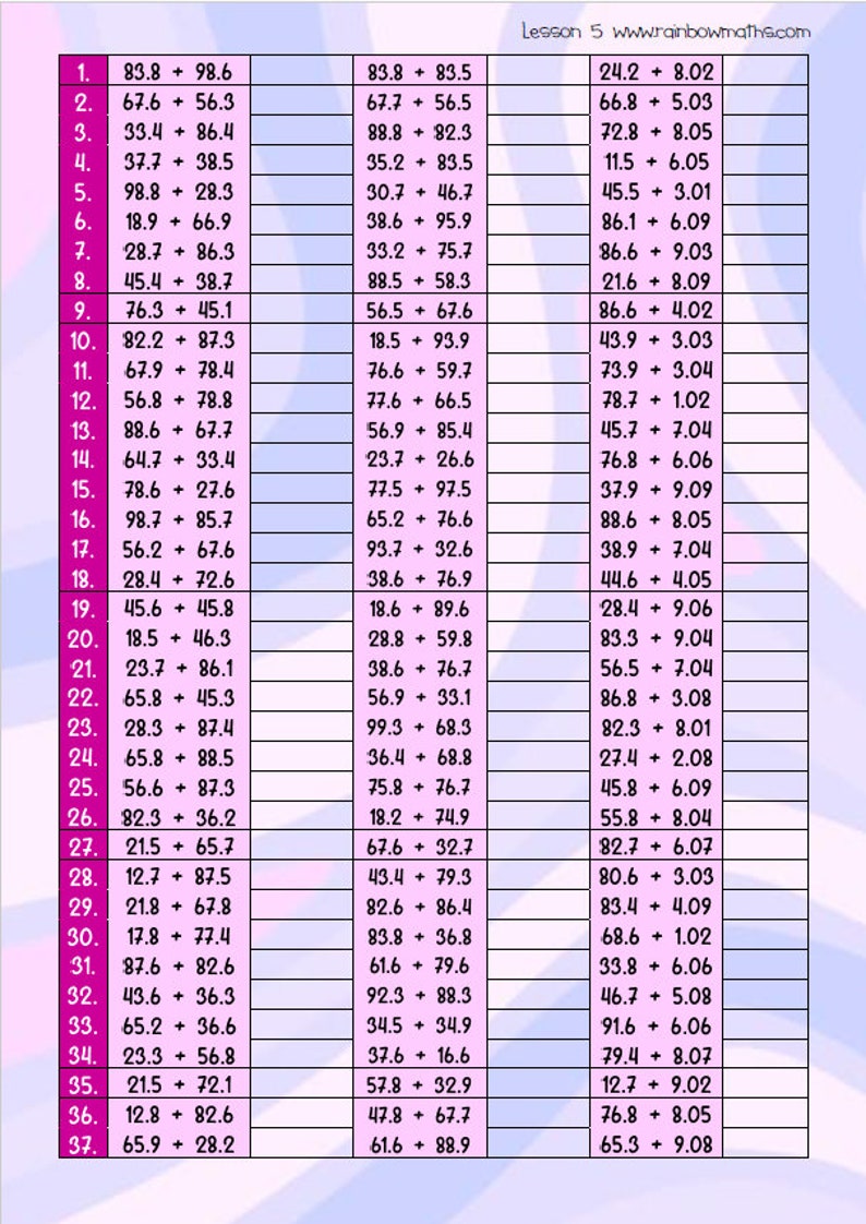Decimal Numbers Abacus Practice Mental Maths Speed - Etsy