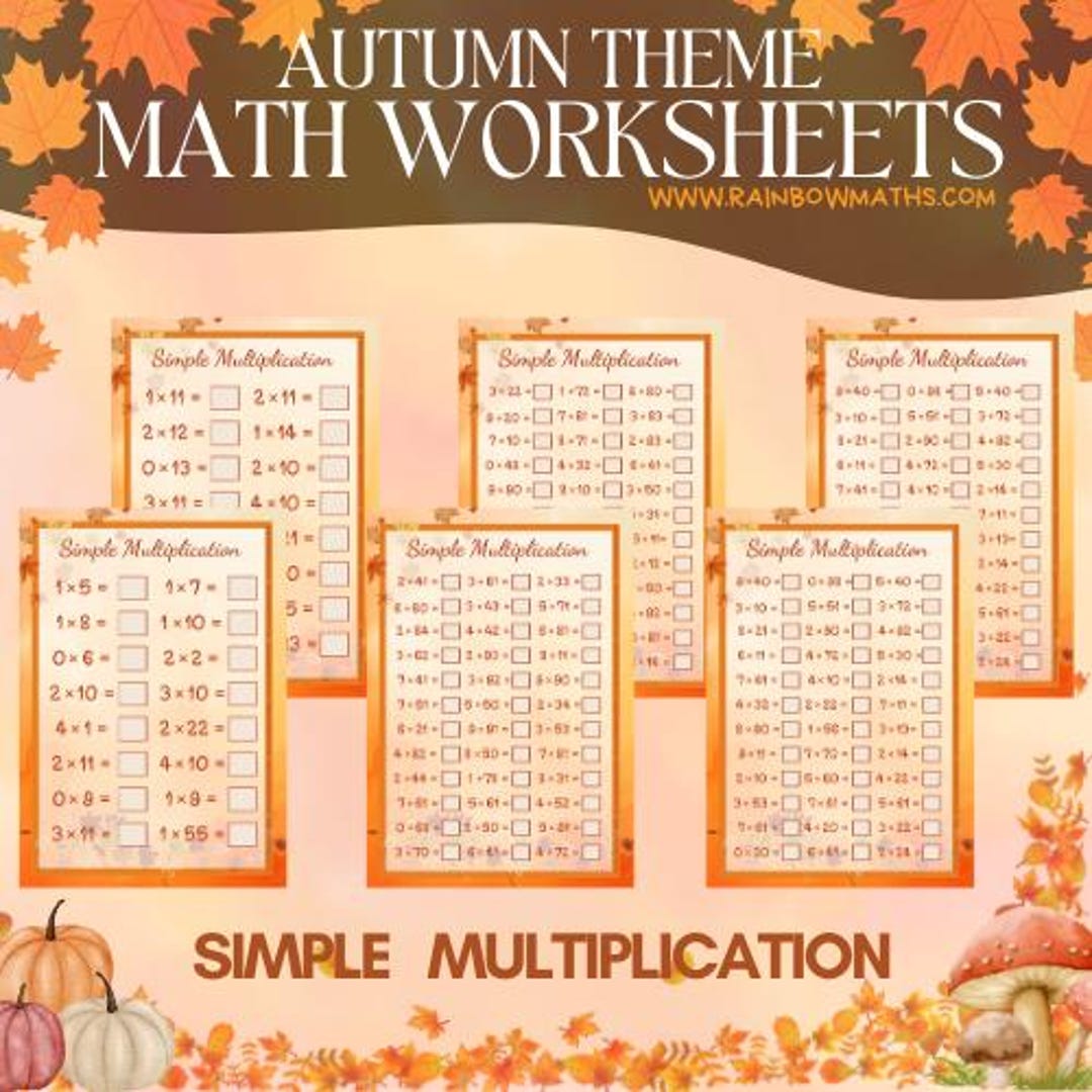 Autumn-themed Multiplication Worksheets | Simple Multiplication Facts ...