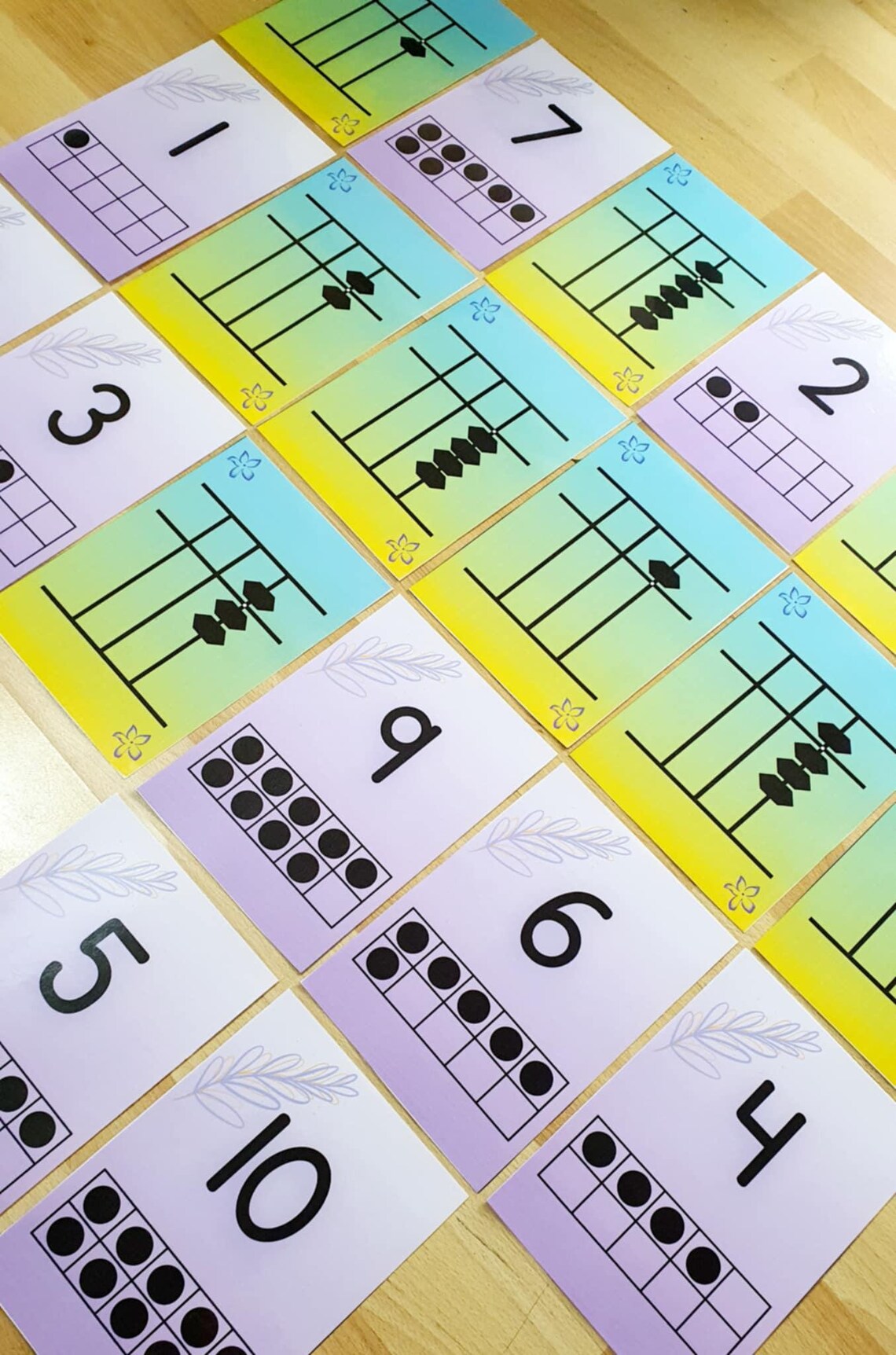 Abacus Flashcard 1-10 Soroban + 10 Frame Vibrant Colours A5 Size Easy ...