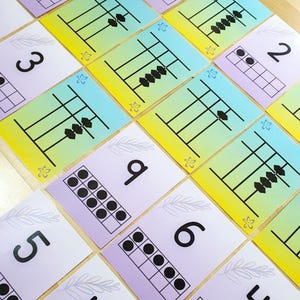 Abacus Flashcard 1-10 Soroban + 10 Frame Vibrant Colours A5 Size Easy ...