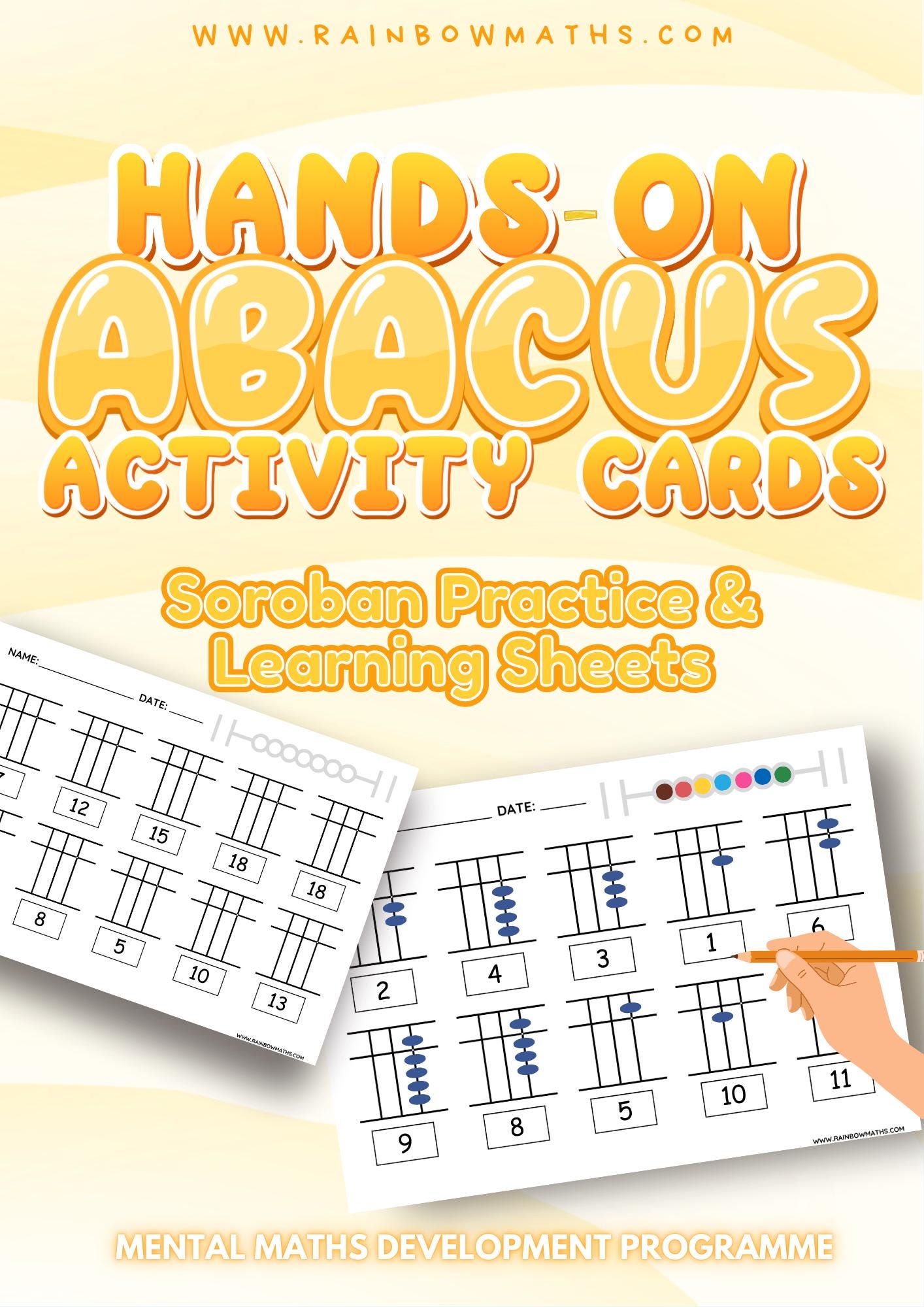 Abacus Soroban Flashcards + Templates A4 Learn Mental Maths Clear Font ...
