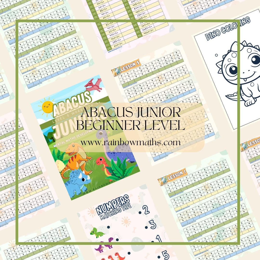 Abacus Junior Level 0 Beginner Level for Kids 5 to 8 With Rainbow Maths ...