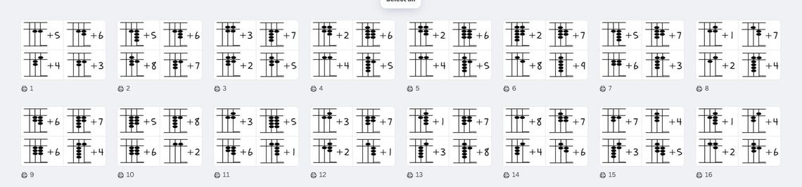 Flash Cards Addition 64 Big Font Learn Abacus Soroban Aritmetics No ...