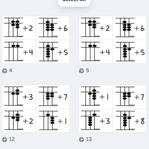 Flash Cards Addition 64 Big Font Learn Abacus Soroban Aritmetics No ...