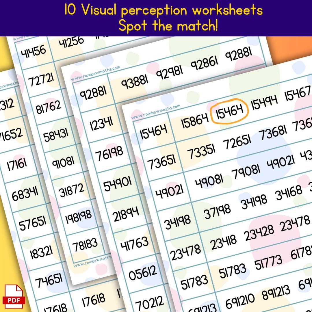 Visual Perception Skills. Patterns. Attention to Detail. Focus. Number ...