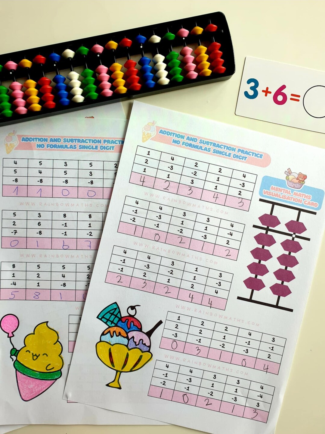Abacus Beginner Level Worksheets Number 1-10 + Mental Maths ...