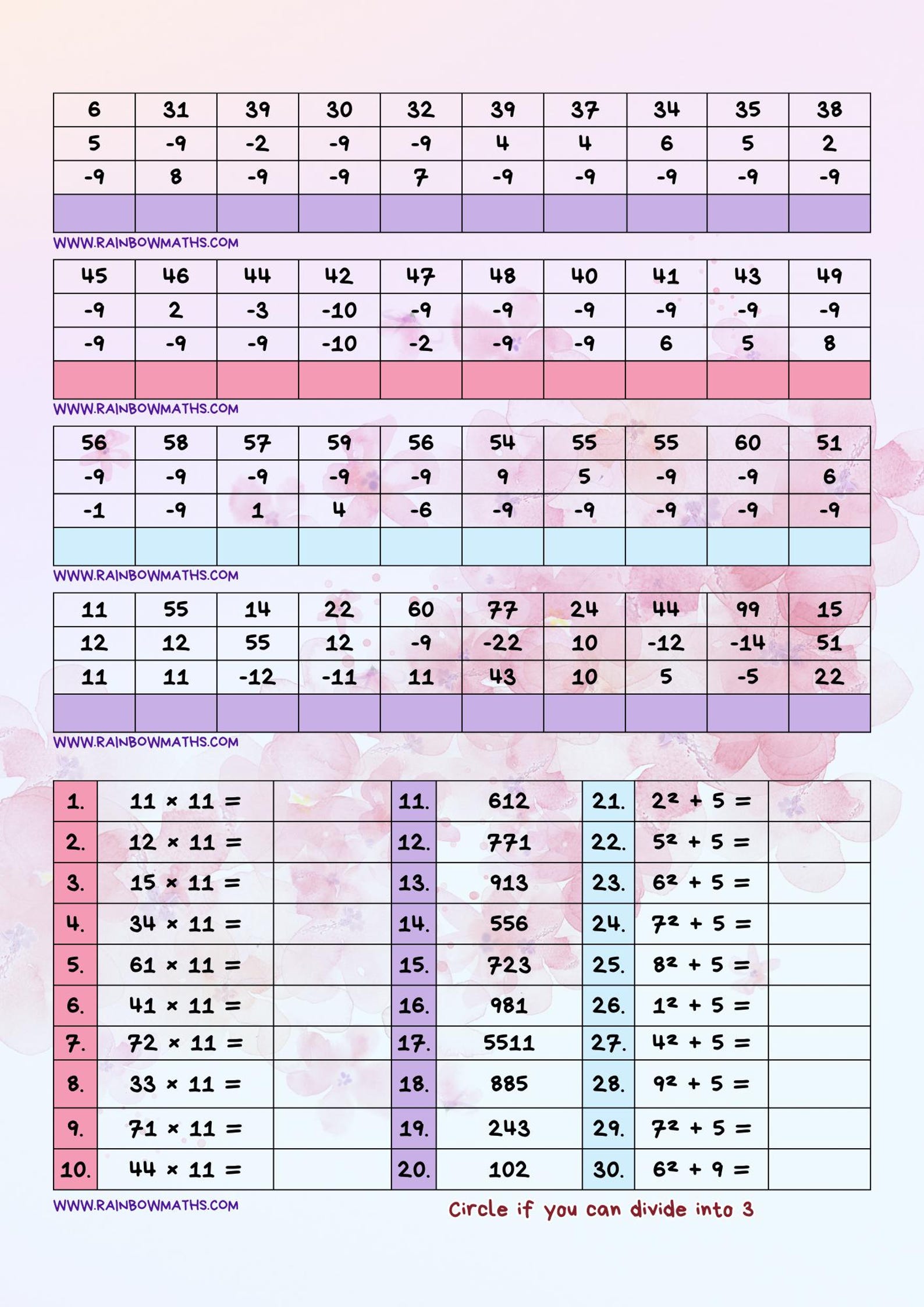 Abacus Soroban Arithmetic Worksheets Big Friends Negative (small/big ...
