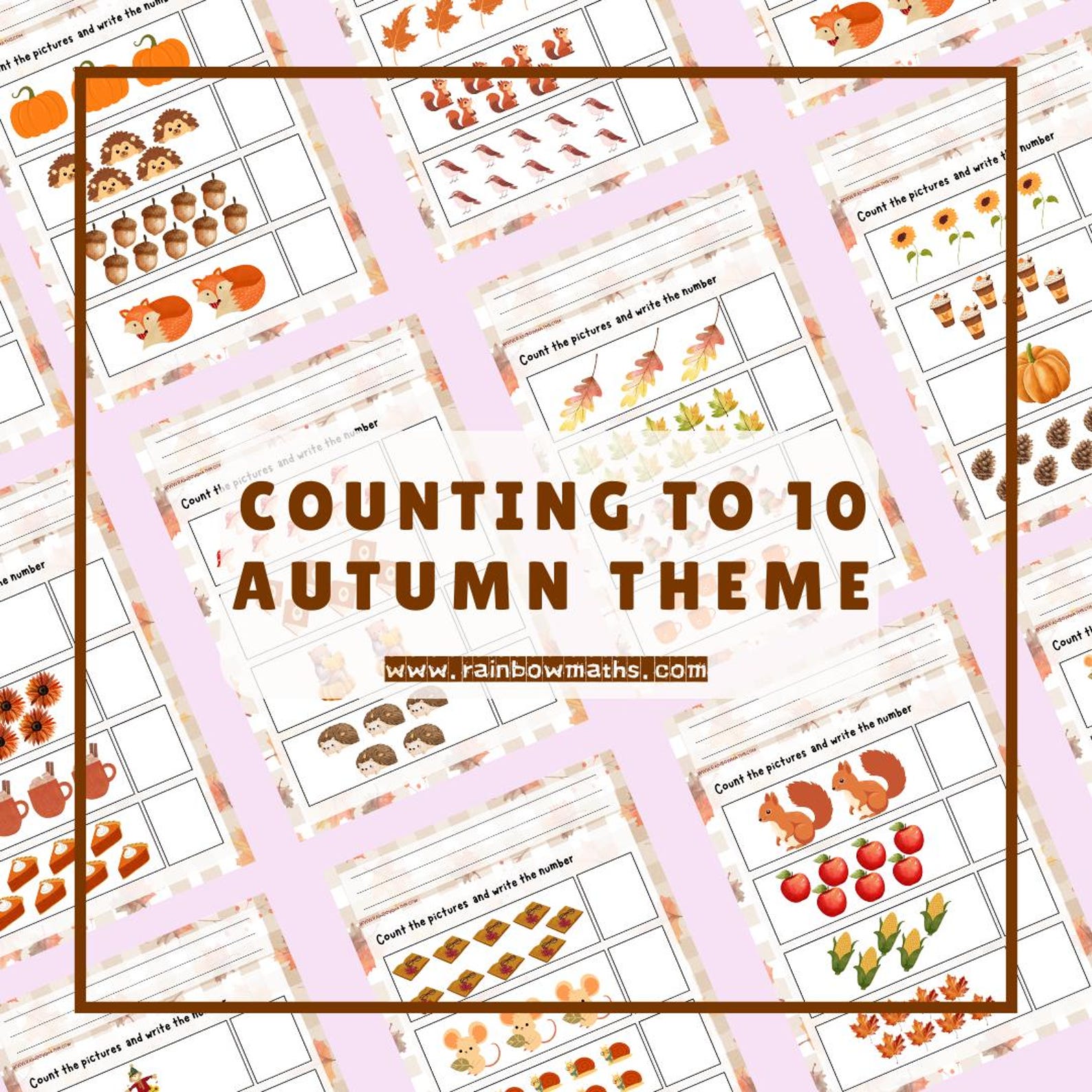 Autumn Counting Worksheets for Kids | 15 Pages A4 | Fun Fall-themed ...