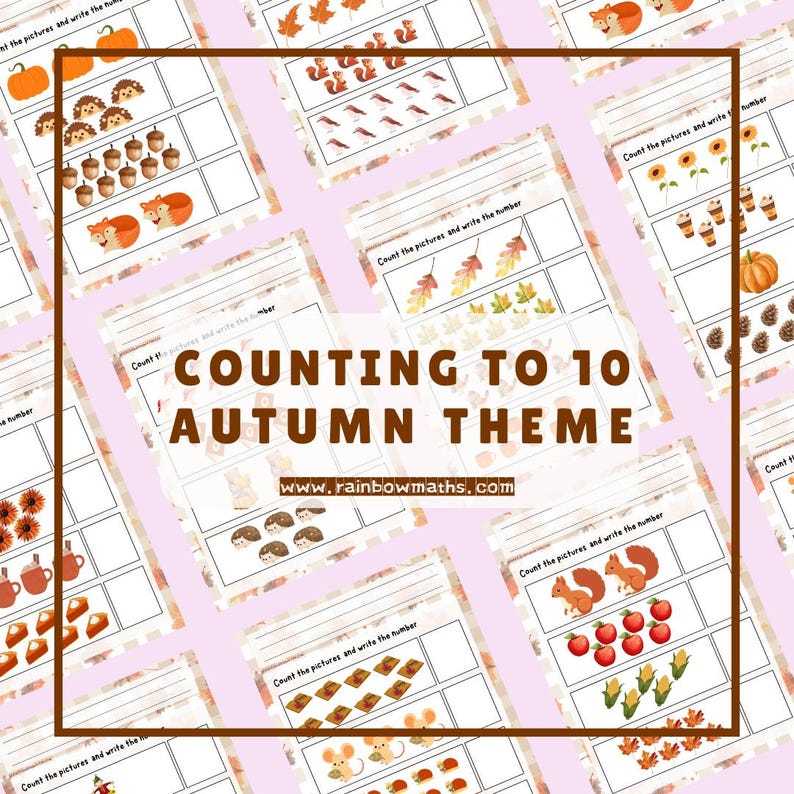 Autumn Counting Worksheets for Kids | 15 Pages A4 | Fun Fall-themed ...