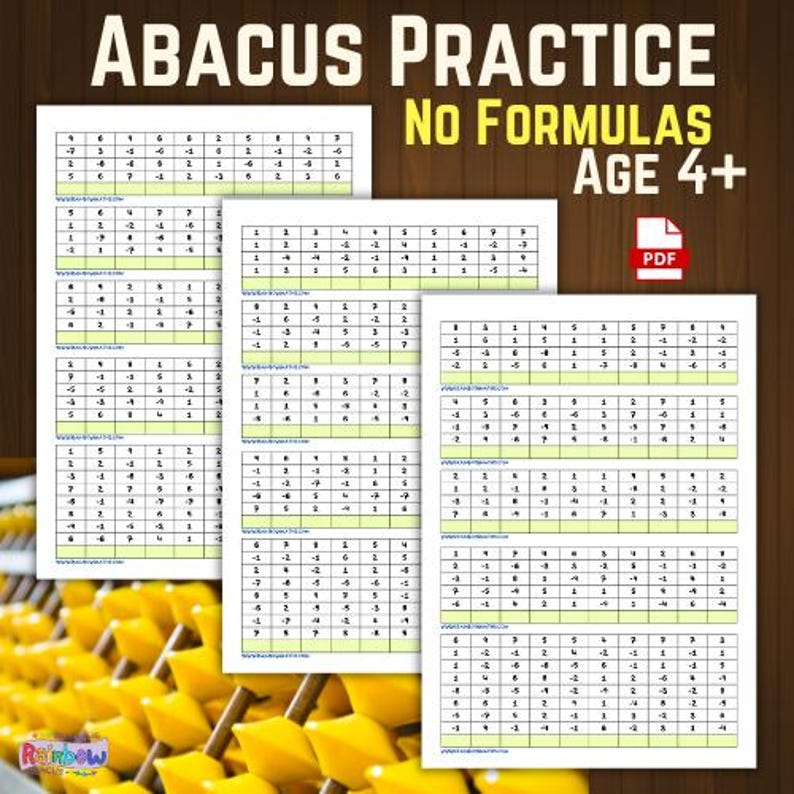 Abacus Practice 150 Questions for Toddlers Kids No Formulas Booster ...