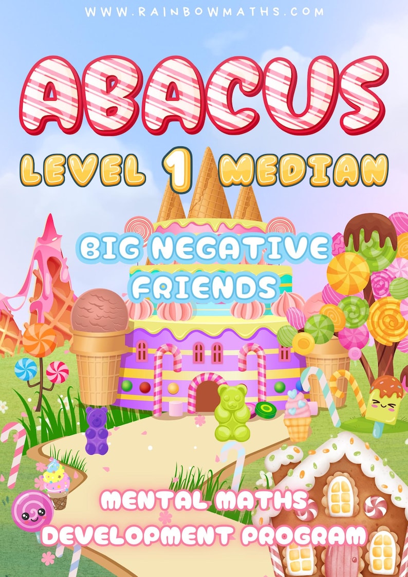 Abacus Soroban Arithmetic Worksheets Big Friends Negative (small/big ...
